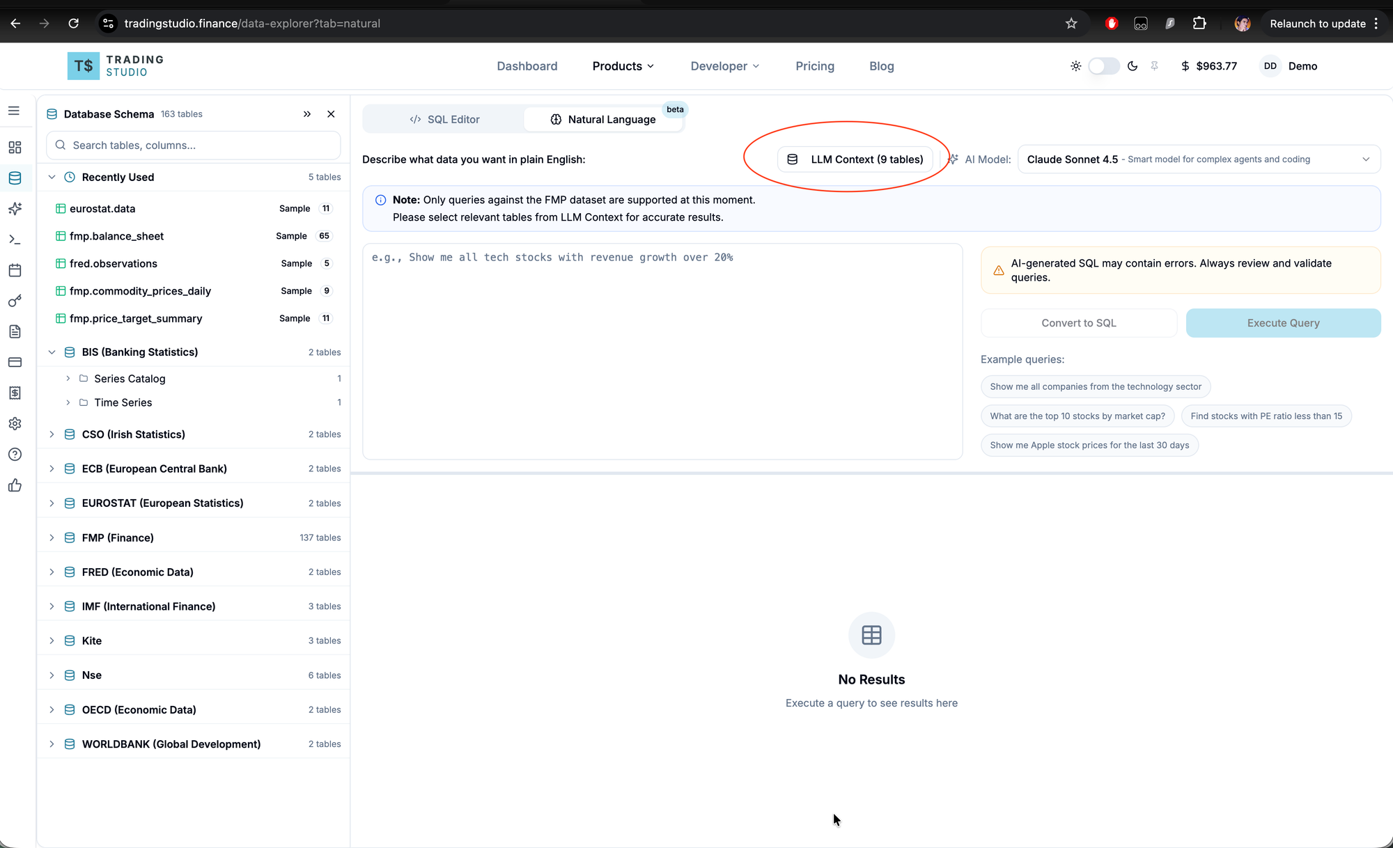 Use ChatGPT, Claude, Gemini, or Any LLM to Query Financial Data